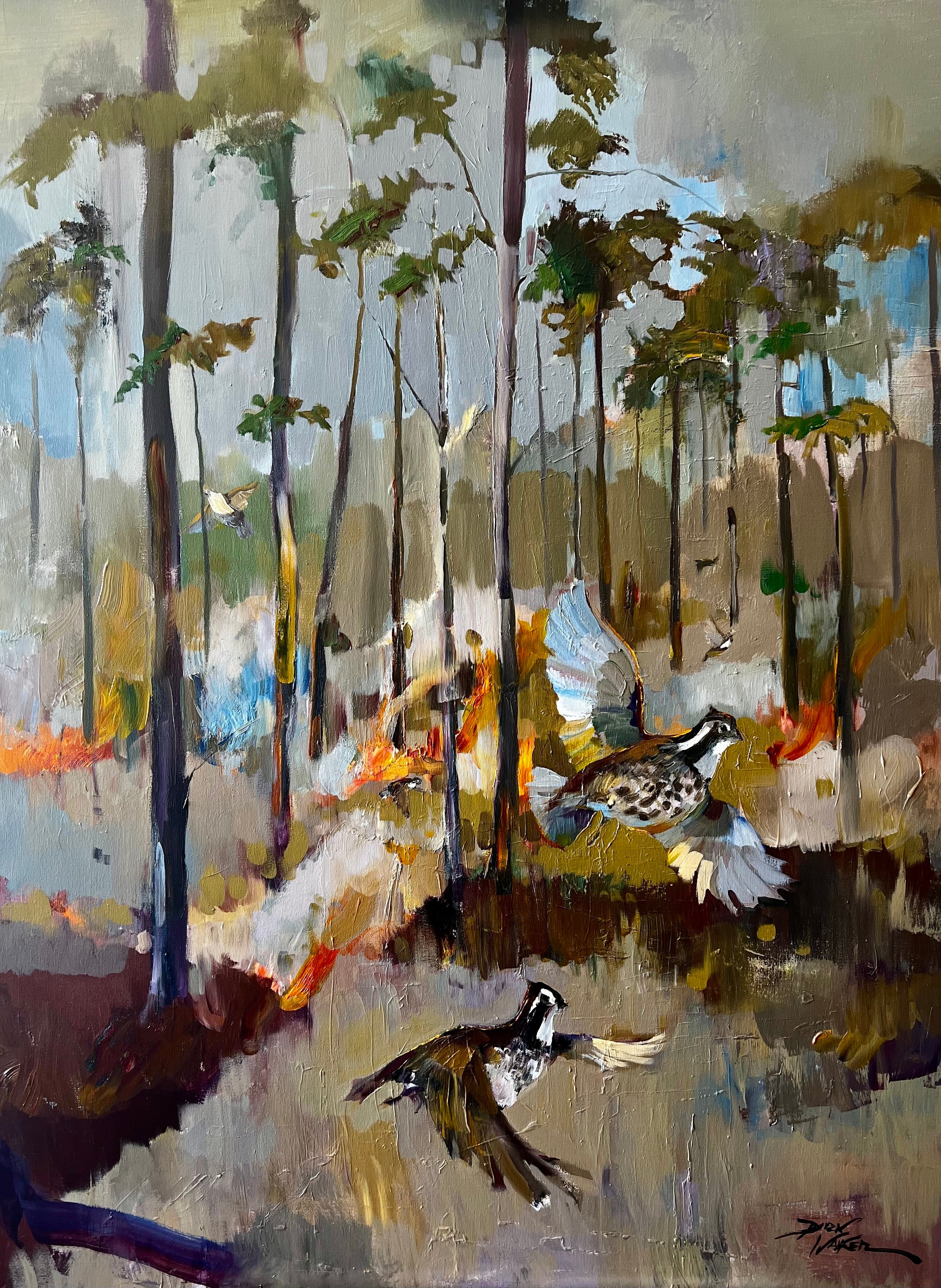 Burning the Fields - Quail Habitat | Dirk Walker Fine Art