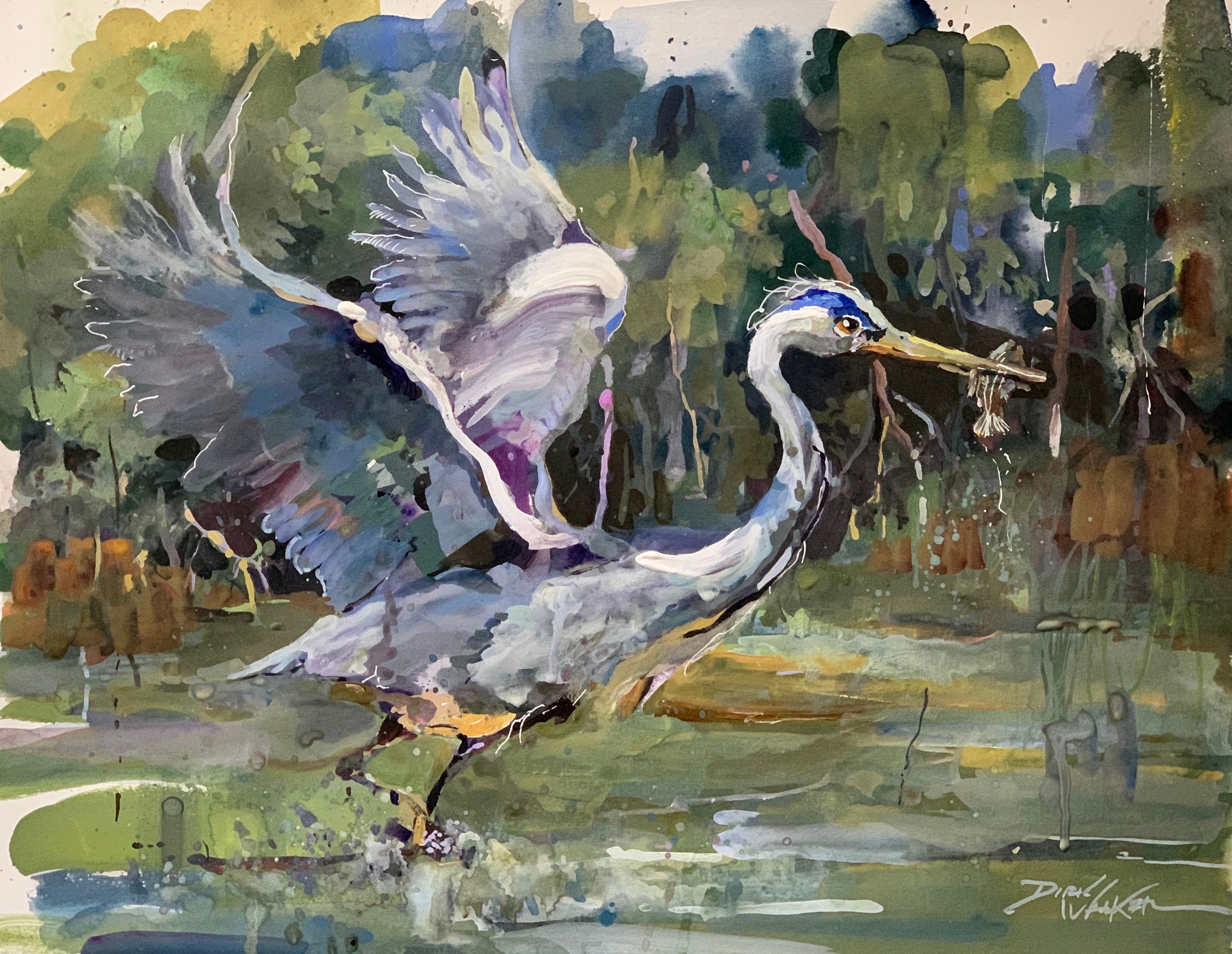 HS600 Collectors Closed Edition Print - Heron (1) | Dirk Walker Fine Art